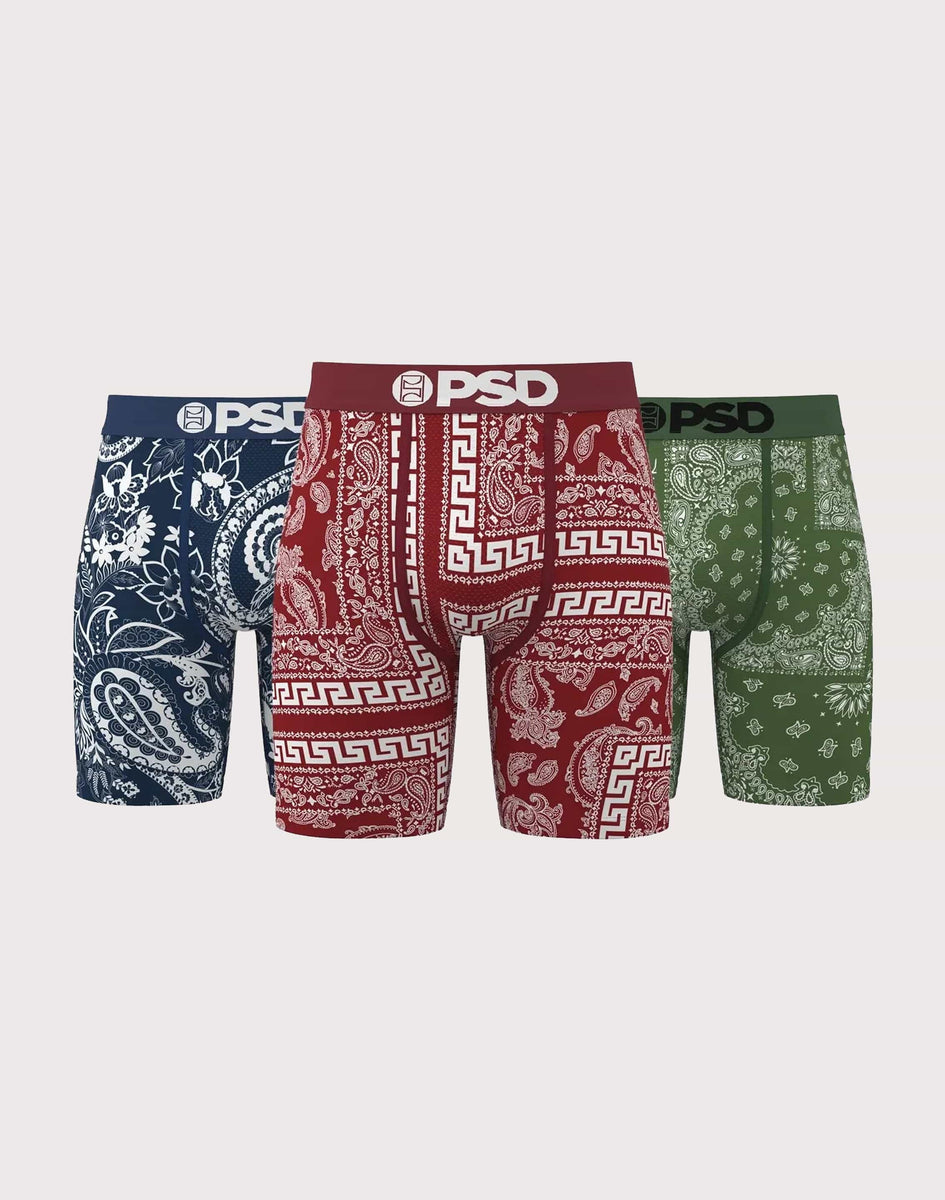Psd Underwear Dark Bandana Boxer Briefs 3-Pack – DTLR