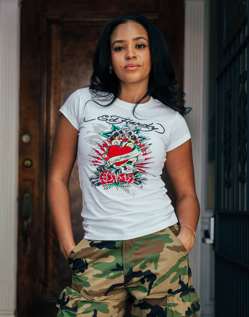 Ed Hardy Rose Skull Slim-Fit Tee – DTLR