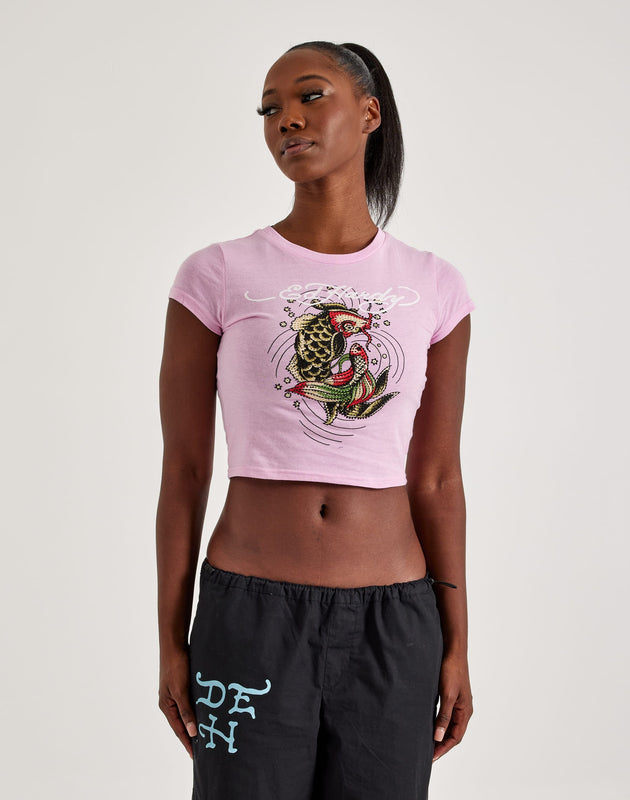 Ed Hardy Rhinestone Koi Fish Baby Tee – DTLR