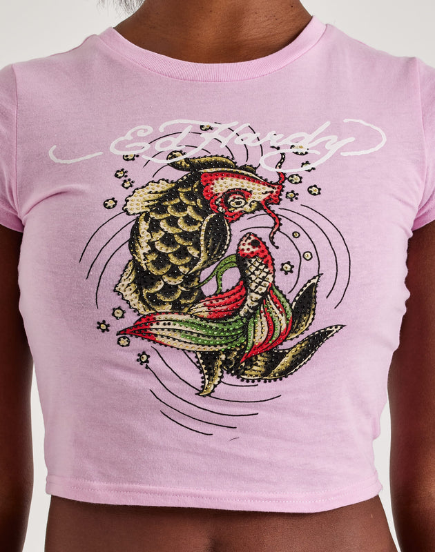 Ed Hardy Rhinestone Koi Fish Baby Tee – DTLR