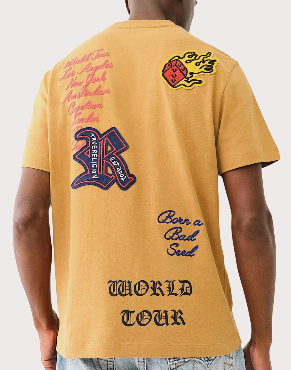 True Religion Patch Embroidered Caramel Tee – DTLR