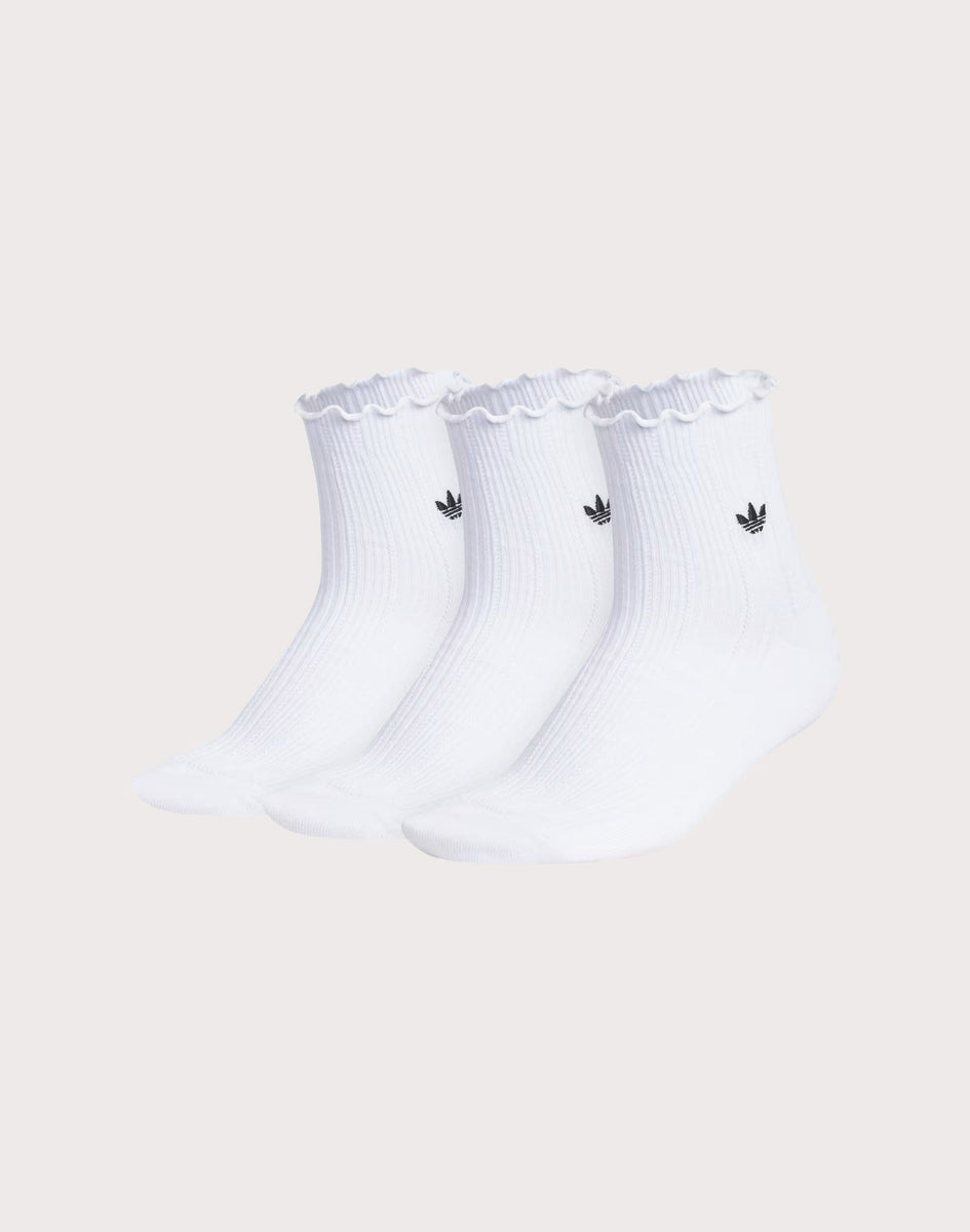 Adidas Originals Ruffle Quarter Crew Socks 3-Pack – DTLR
