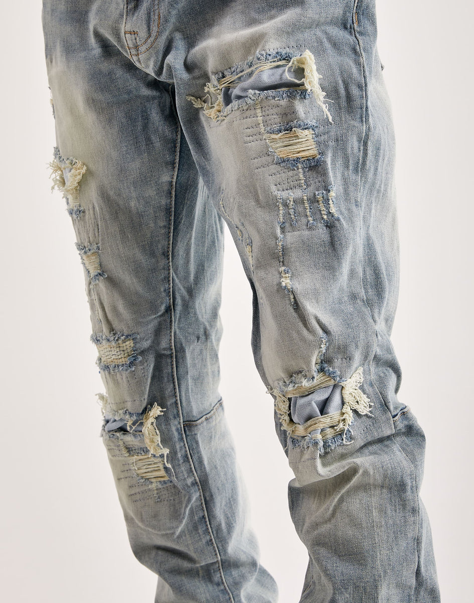 Smoke Rise Bleached Rip & Repair Jeans – DTLR