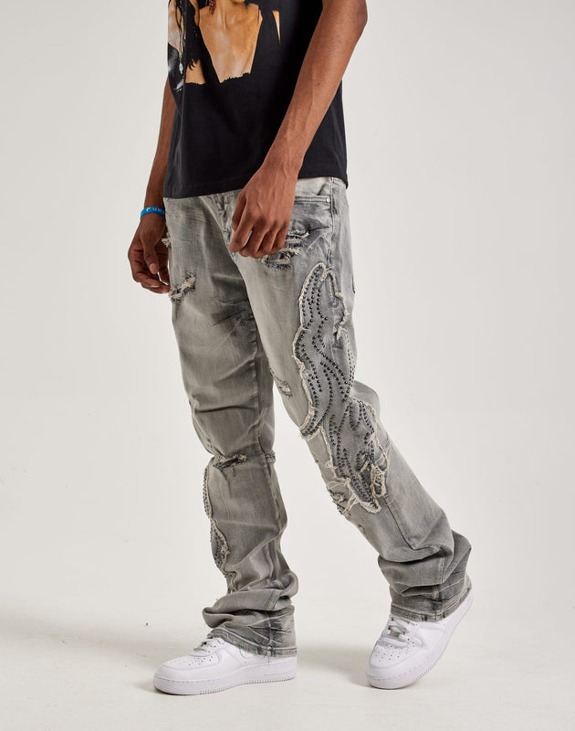 Smoke Rise Studded Flame Jeans – DTLR