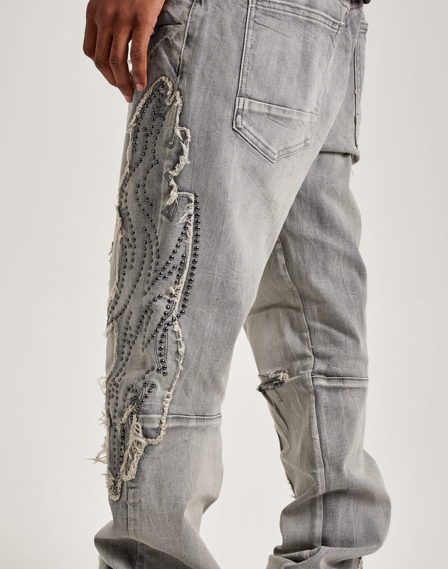 Smoke Rise Studded Flame Jeans – DTLR