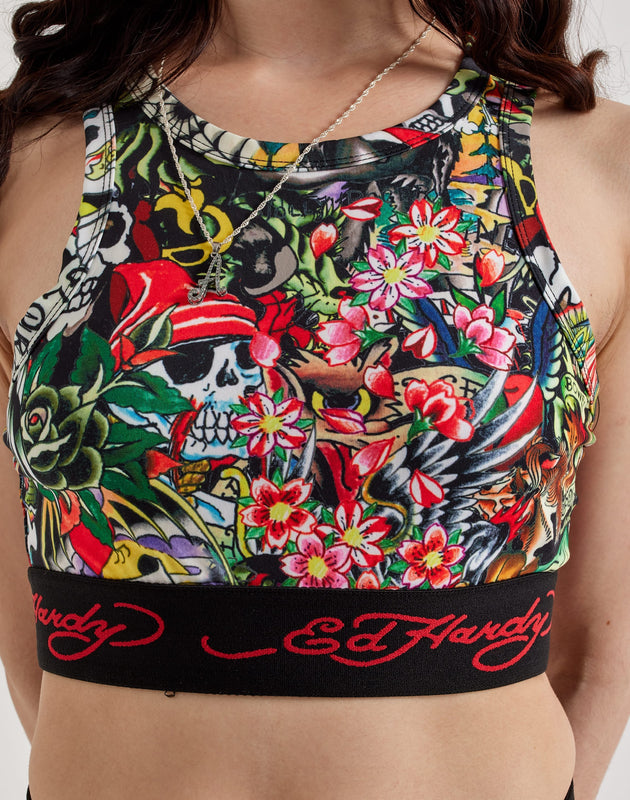 Ed Hardy Tattoo Collage Fitted Tank Top – DTLR