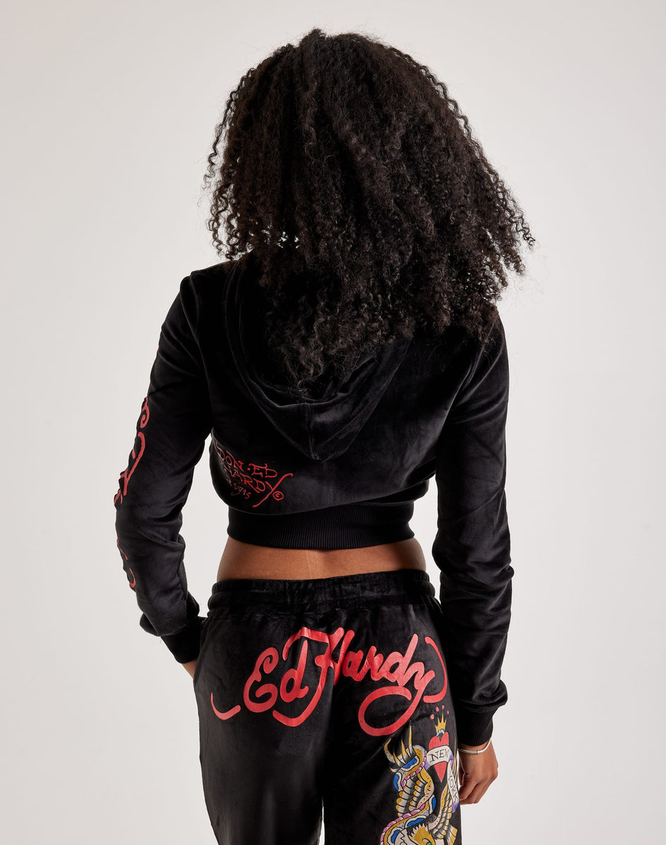 Ed Hardy NYC Skull Full-Zip Velour Hoodie – DTLR
