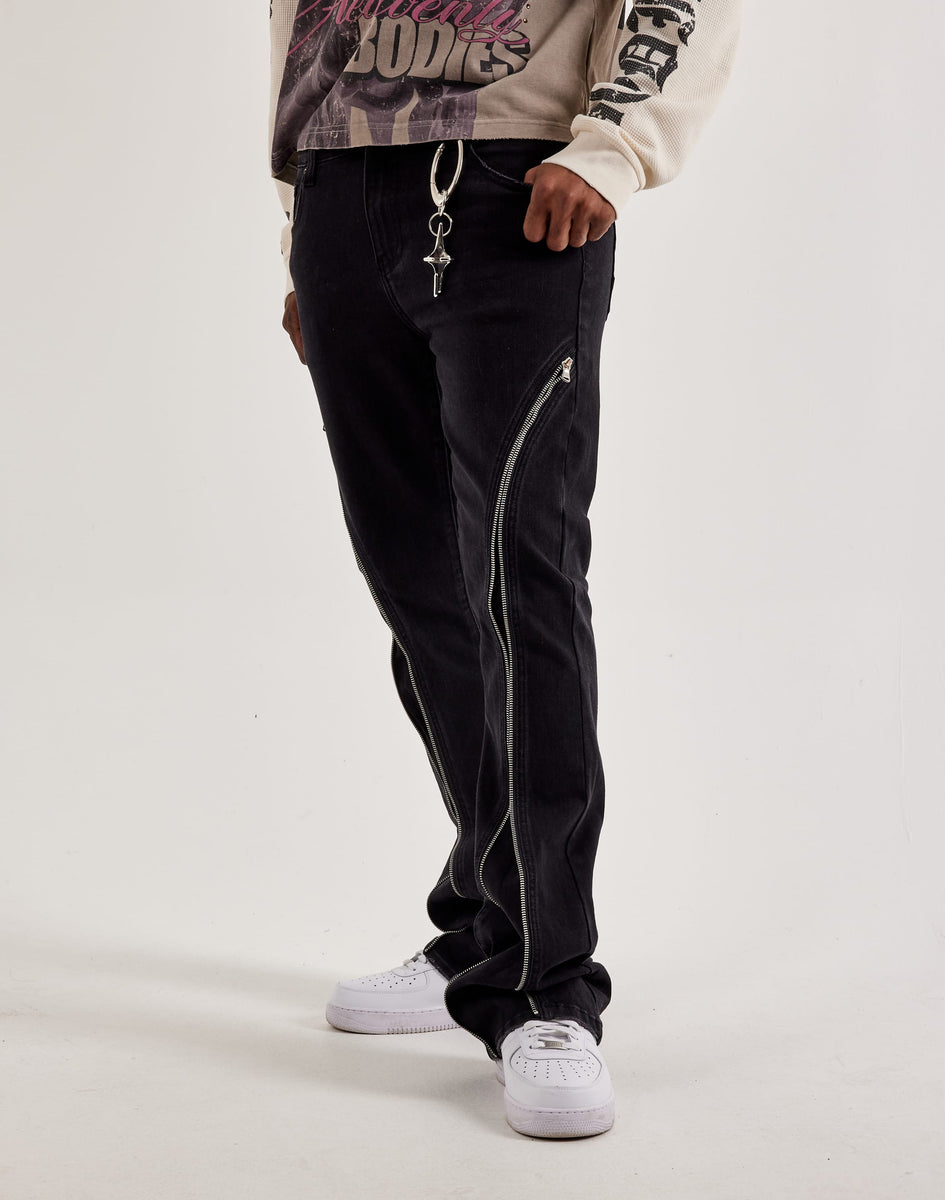 Kilogram Jet Black Zip Detail Jeans – DTLR