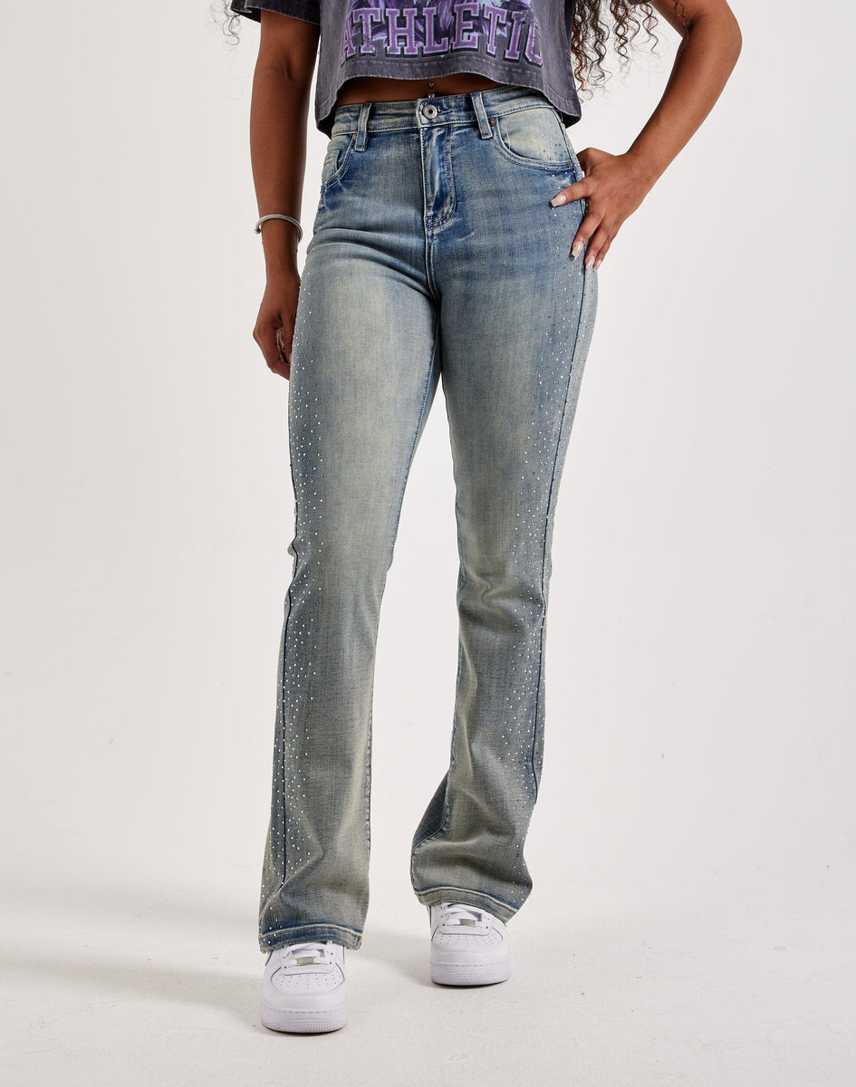 Kilogram Rhinestone Stacked Denim Jeans – DTLR