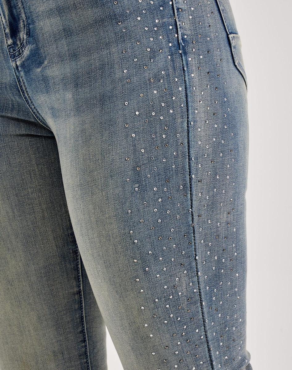 Kilogram Rhinestone Stacked Denim Jeans – DTLR