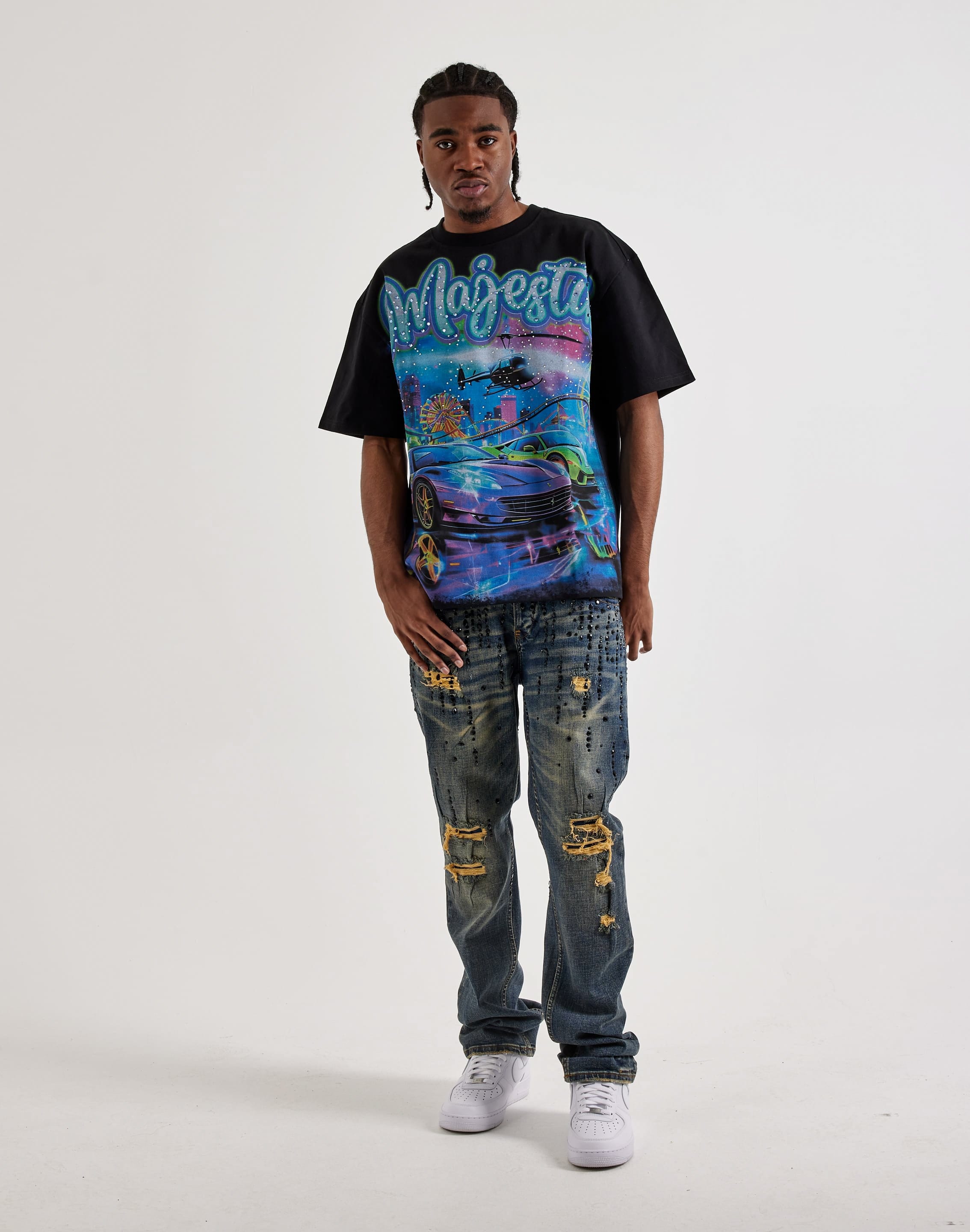 Majestik Theme Park Tee - Rhinestone Graphic Tee - DTLR