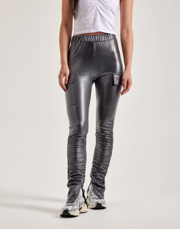 Red Fox Stacked PU Leggings – DTLR