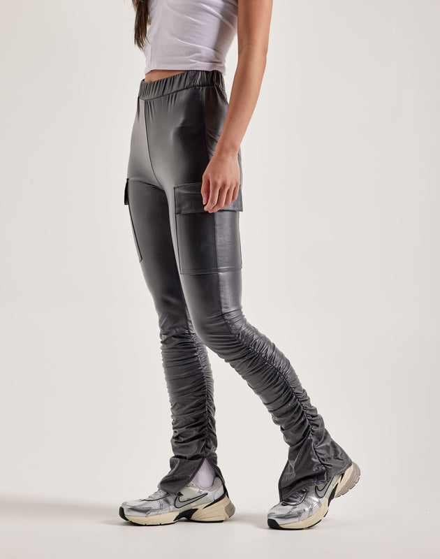 Red Fox Stacked PU Leggings – DTLR