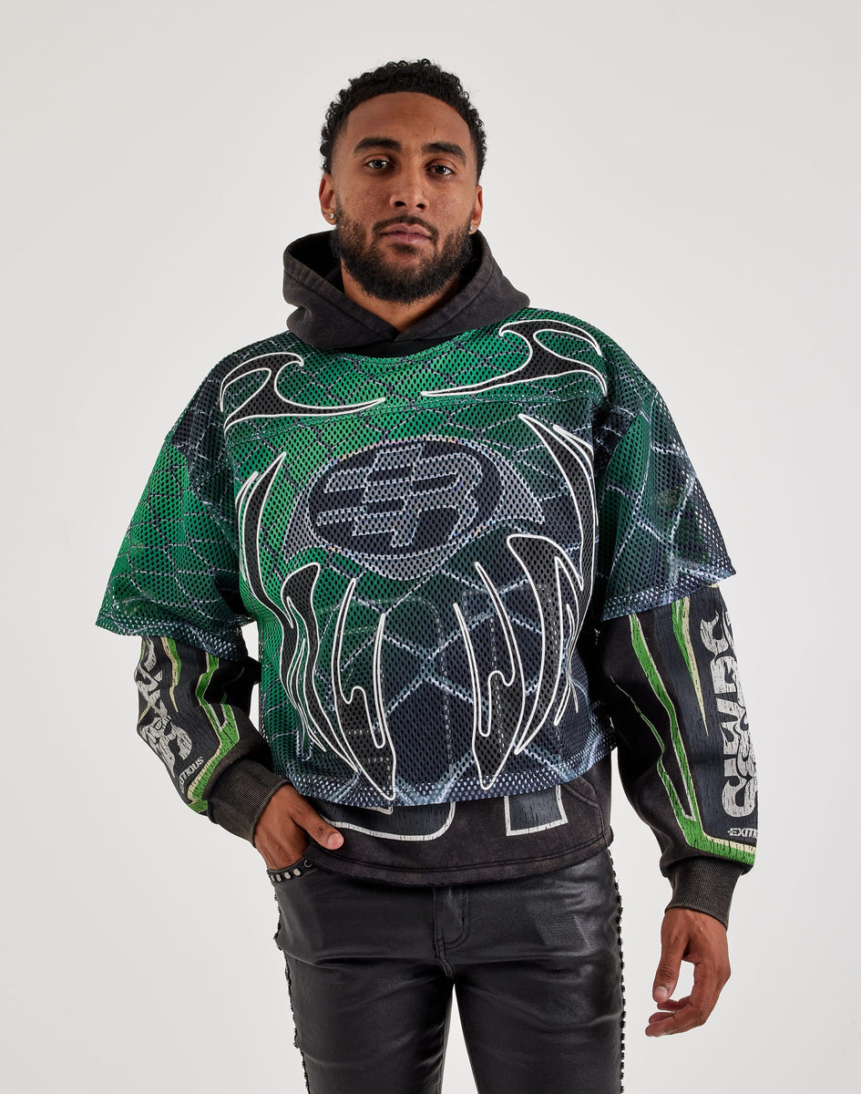 Smoke Rise Layered Fleece Sporty Jersey Hoodie – DTLR