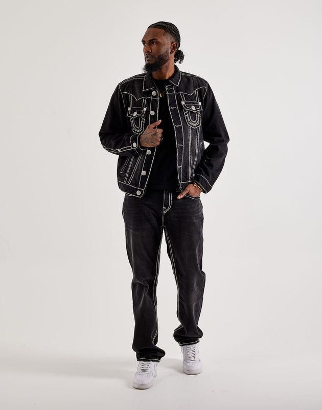 True Religion Jimmy Marled Rope Stitch Denim Jacket – DTLR
