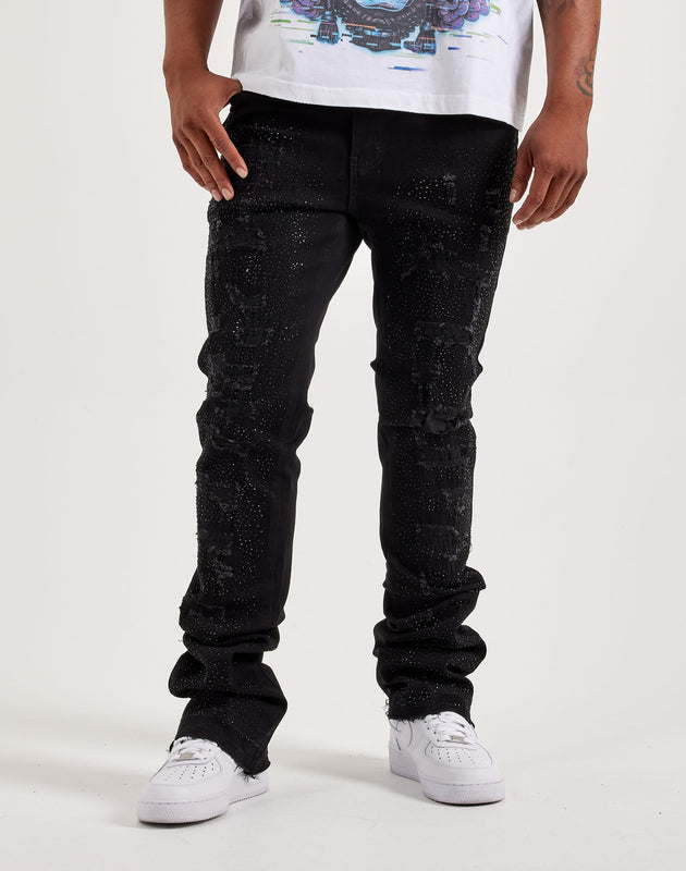 WAIMEA Stacked Rhinestone Denim Jeans – DTLR