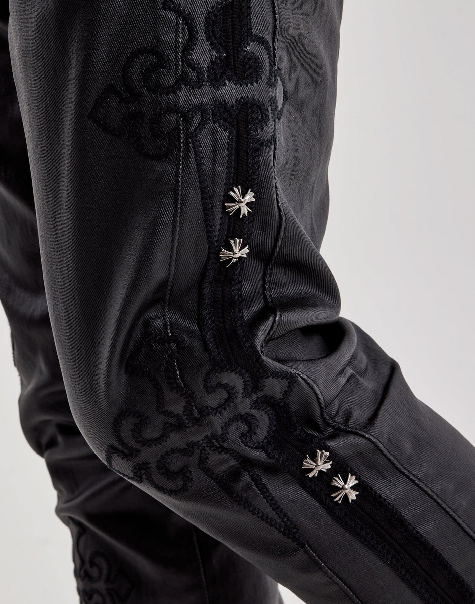 WAIMEA Embroidered Sword Waxed Flared Denim Jeans – DTLR