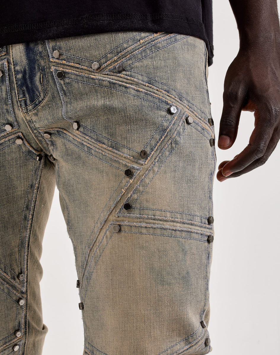 WAIMEA Studded Geo-Shapes Flared Denim Jeans – DTLR