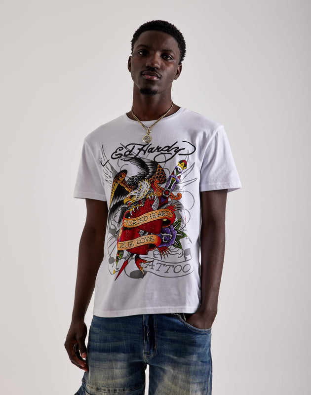 Ed Hardy Pierced Eagle Rhinestone Tee – DTLR