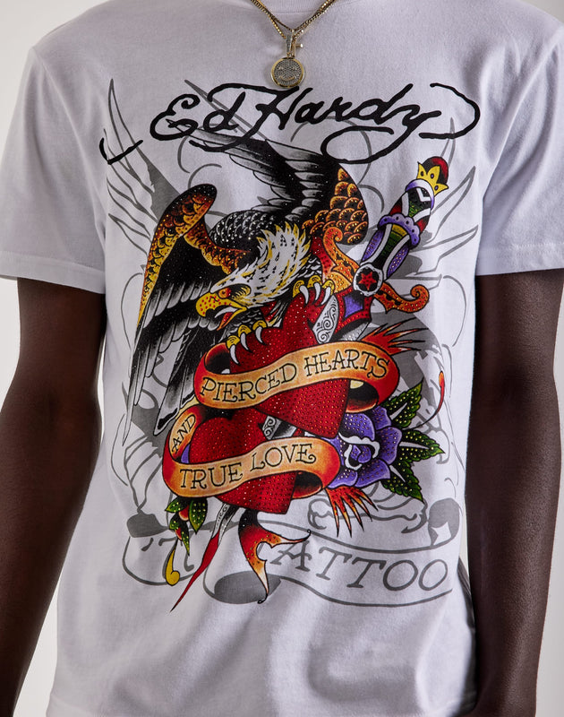 Ed Hardy Pierced Eagle Rhinestone Tee – DTLR