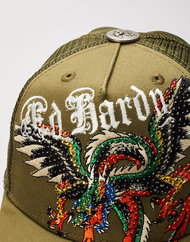 Ed Hardy Rhinestone Dragon Trucker Hat – DTLR