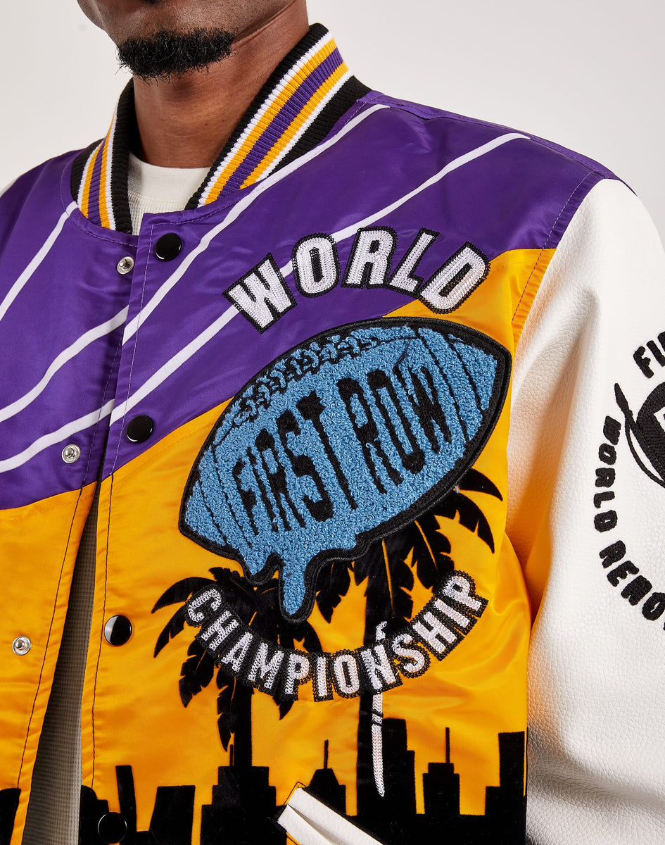 First Row The Future Is Yours Satin Varsity Jacket – DTLR