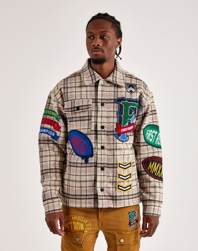 First Row Plaid Woven Moto Jacket – DTLR