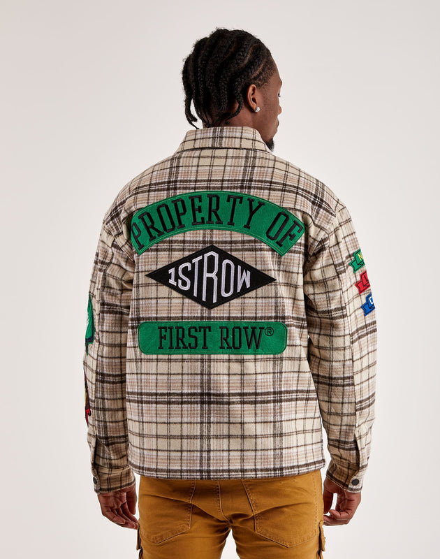 First Row Plaid Woven Moto Jacket – DTLR