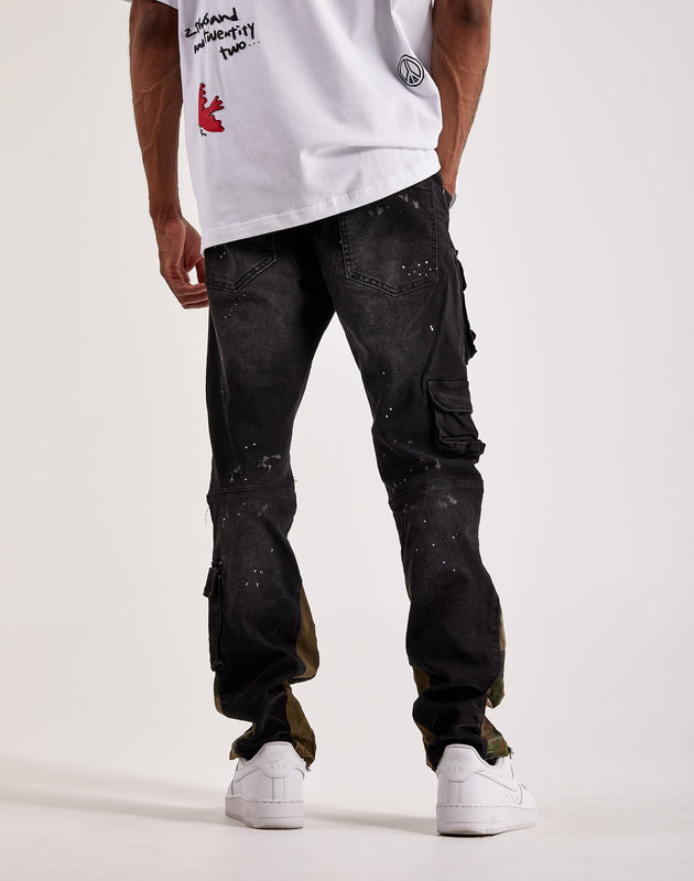 First Row Slim-Straight Cargo Denim Jeans – DTLR