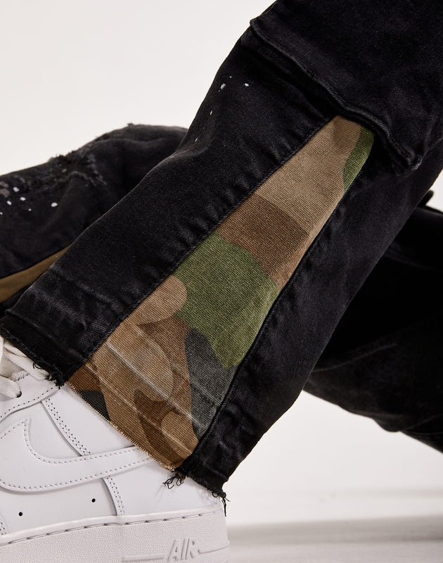 First Row Slim-Straight Cargo Denim Jeans – DTLR