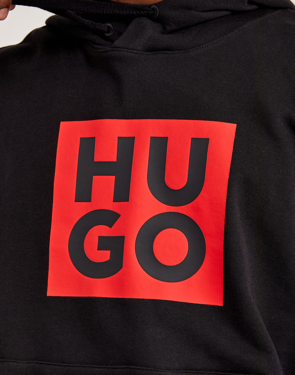 Hugo Stacked Box Logo Hoodie – DTLR