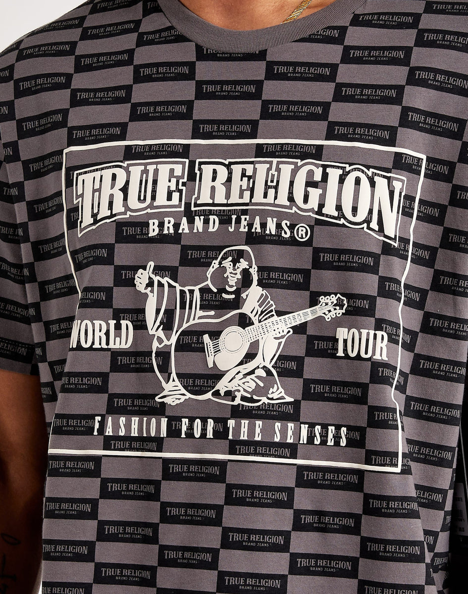 True Religion Allover Print Logo Relaxed Tee – DTLR