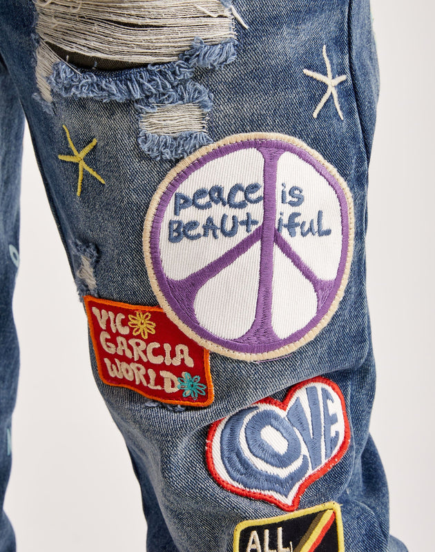 Vic Garcia Peace Love Patch Denim Jeans – DTLR