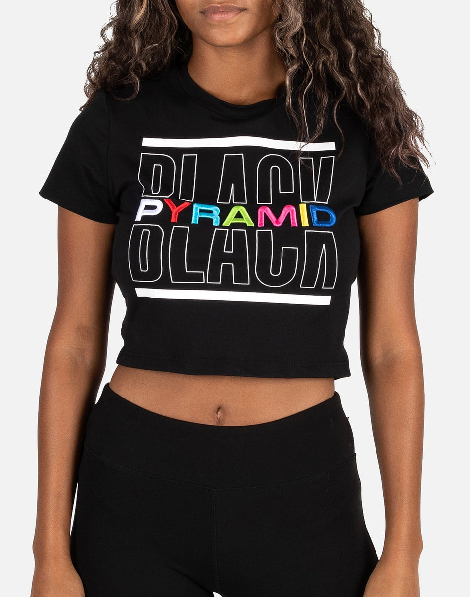 Black Pyramid SPLIT TEXT CROP TOP – DTLR