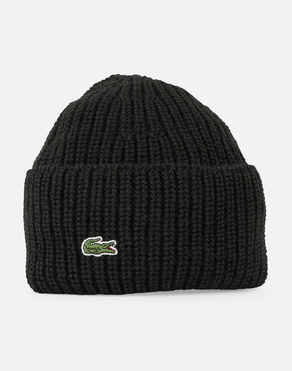 Lacoste Turned Edge Ribbed Wool Beanie – DTLR