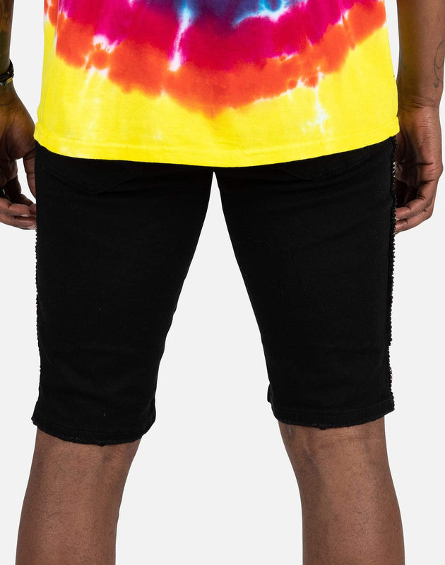 Preme Tonal Rhinestone Moto Jean Shorts – DTLR