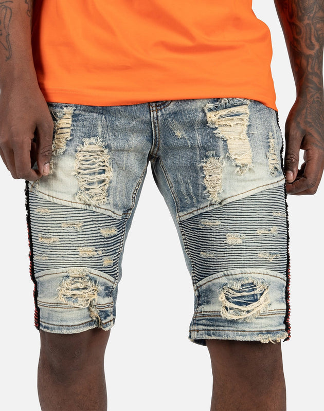 Preme Rhinestones Moto Jean Shorts – DTLR