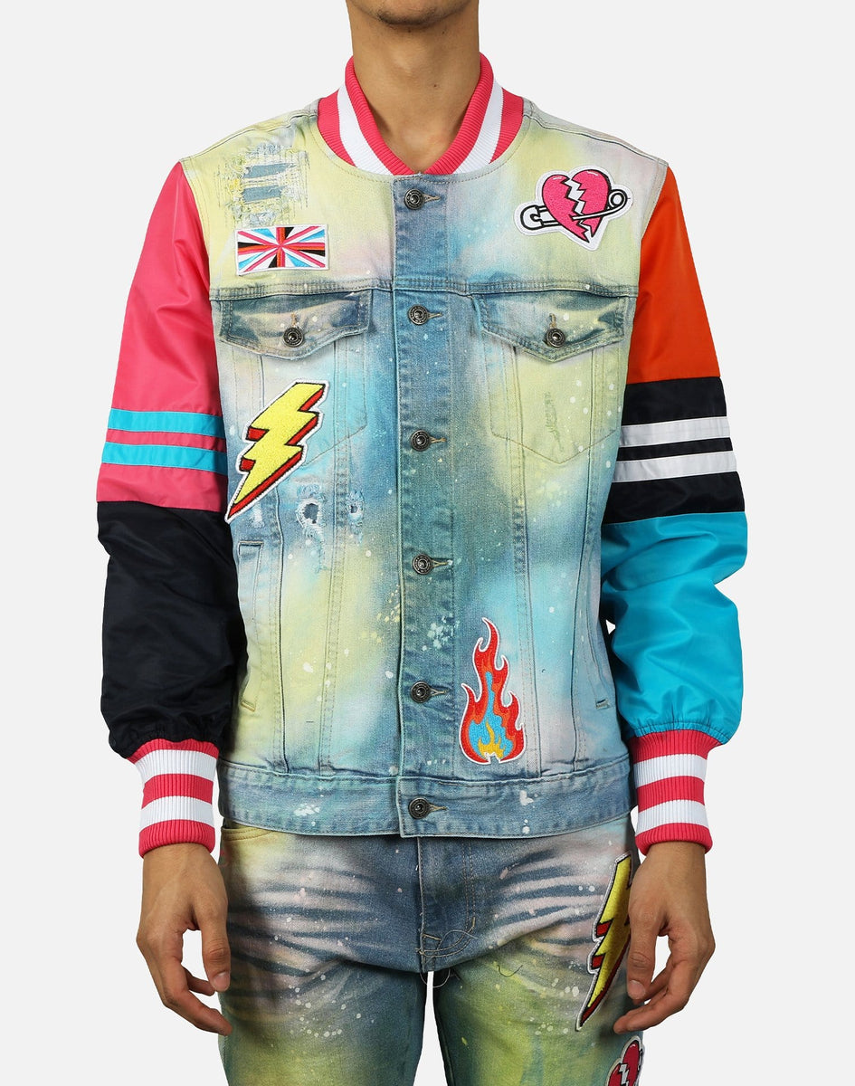 Smoke Rise COLOR VARSITY DENIM JACKET – DTLR
