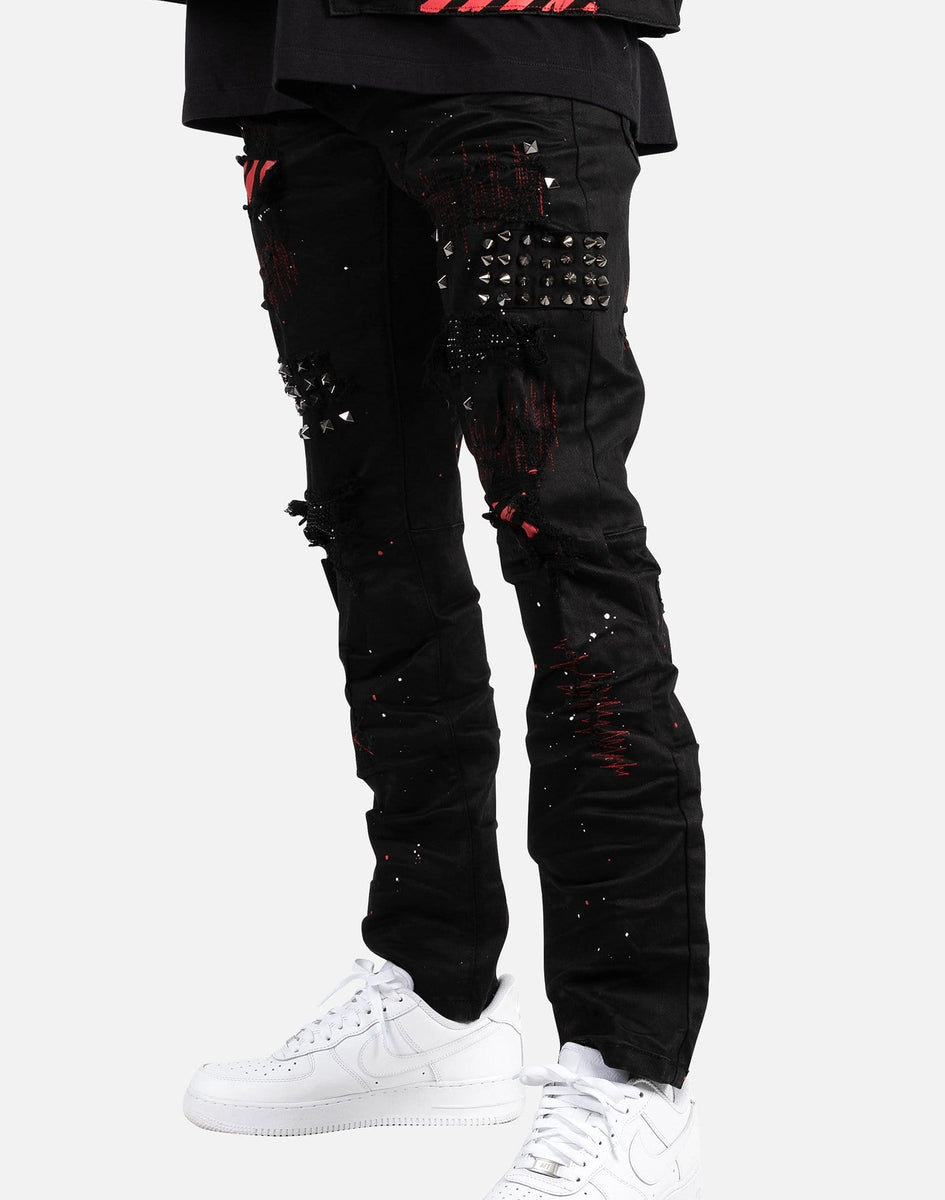 Smoke Rise STUD RHINESTONE INSET JEANS – DTLR